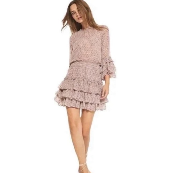 Misa Los Angeles | Dresses | Misa La Bernita Dress Tiered Sheer Mini ...
